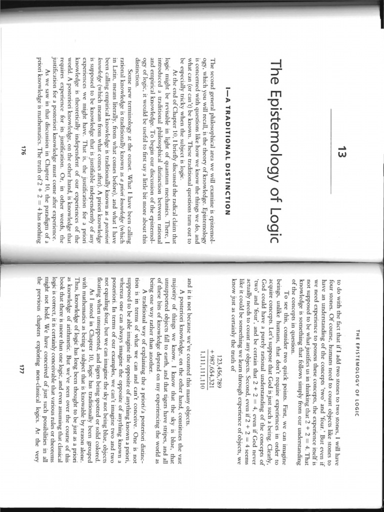 Fisher - Epistemology of Logic | PDF