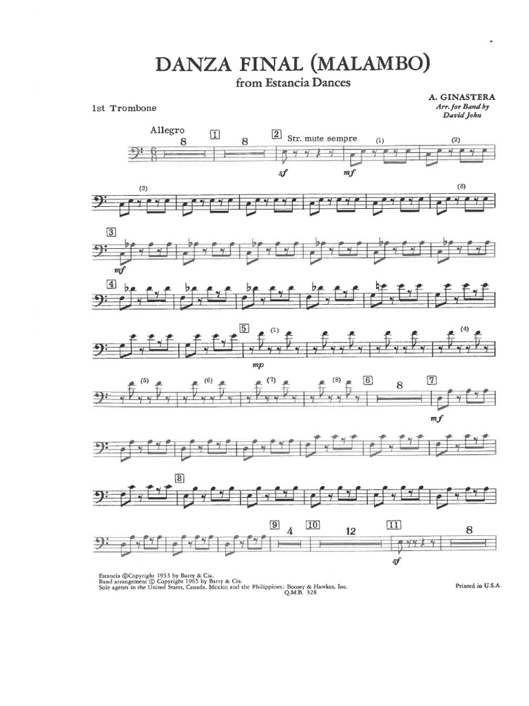 Danza Final - Trombone 1st | PDF