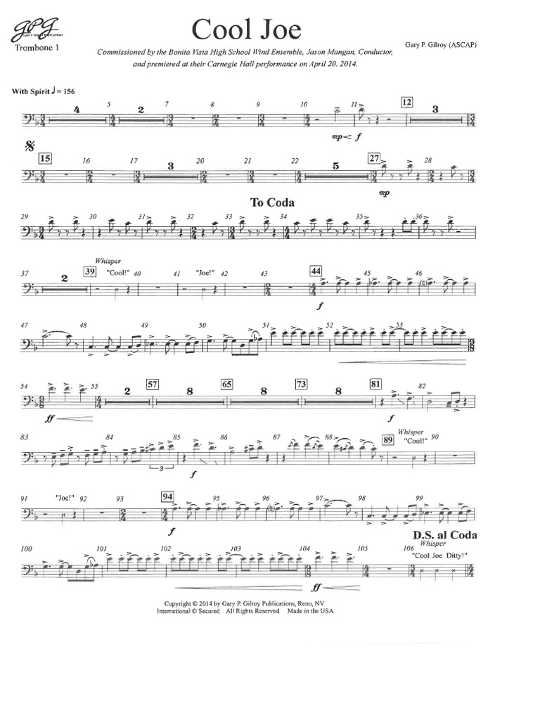 Cool Joe - Trombone 1 | PDF