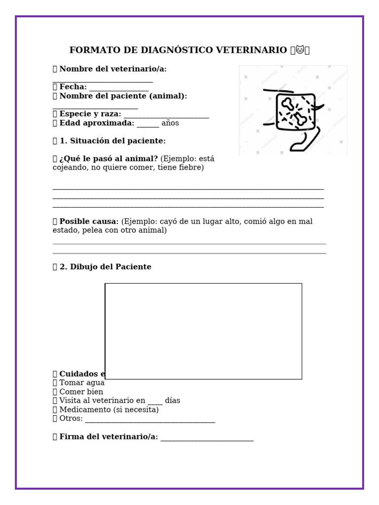 Formato de Diagnóstico Veterinario ??? | PDF