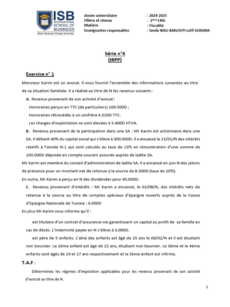 Guide IRPP 2025 : Exemples pratiques | PDF | Impôt sur le revenu | Taxe ...