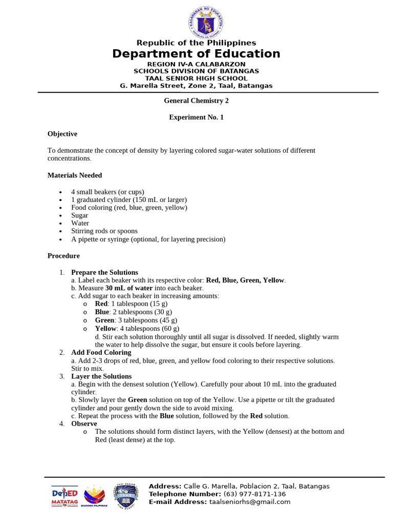 Science Experiment | PDF