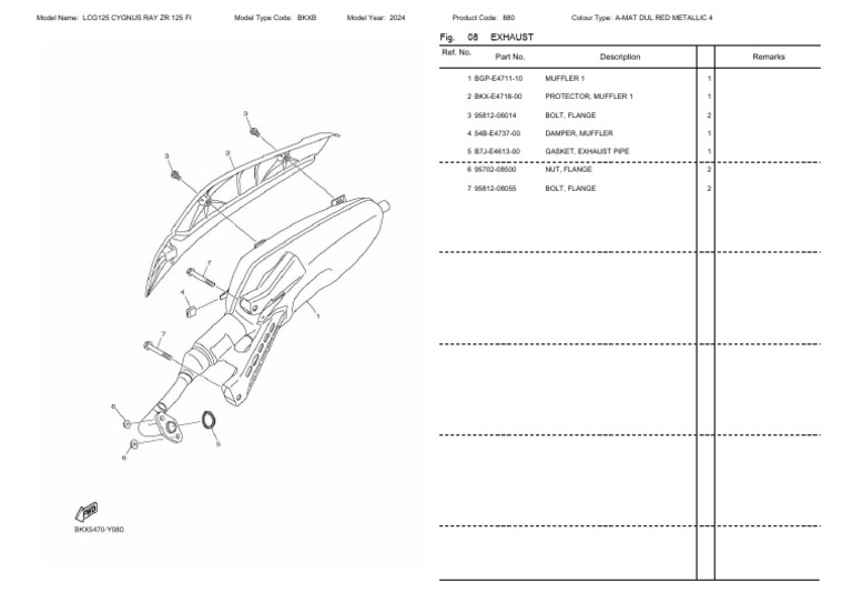 Lcg125 Cygnus Ray ZR 125 Fi Exhaust | PDF