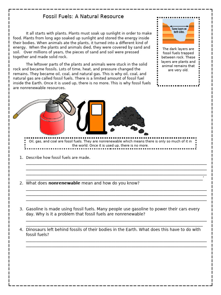 Fossil Fuels Reading Comprehension | PDF | Fuels | Fossil Fuels