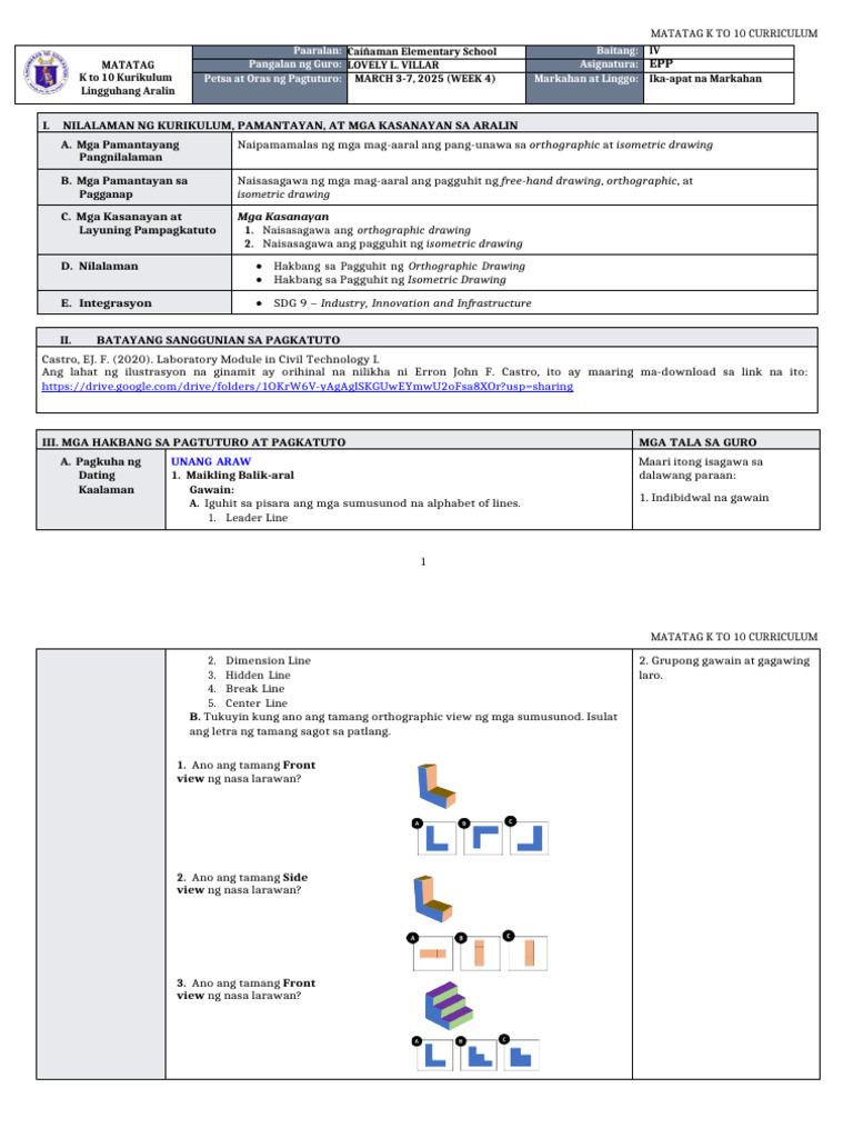 DLL Matatag - Epp 4 Q4 W4 | PDF