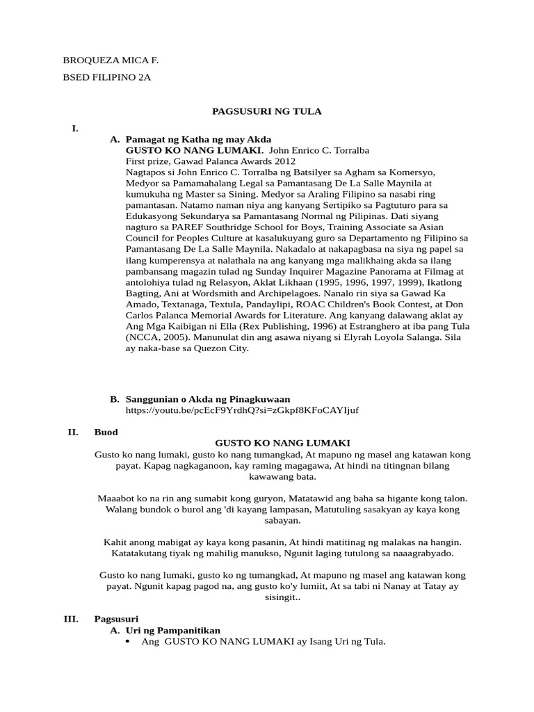 PAGSUSURI-TULA | PDF