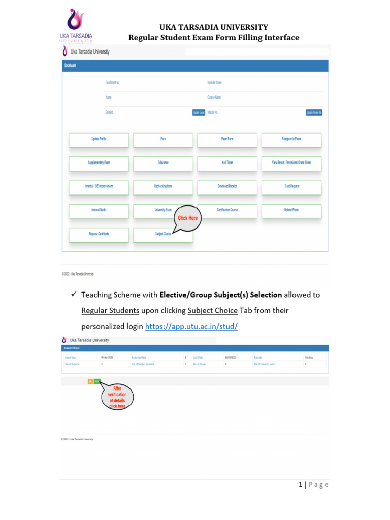 ExamFormFilling Interface UTU RegularStudents (3) | PDF | Software