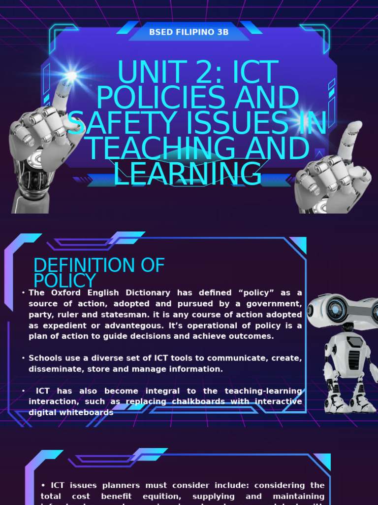 Unit 2 ICT Policies and Safety Issues in Teaching and Learning | PDF | Information And ...
