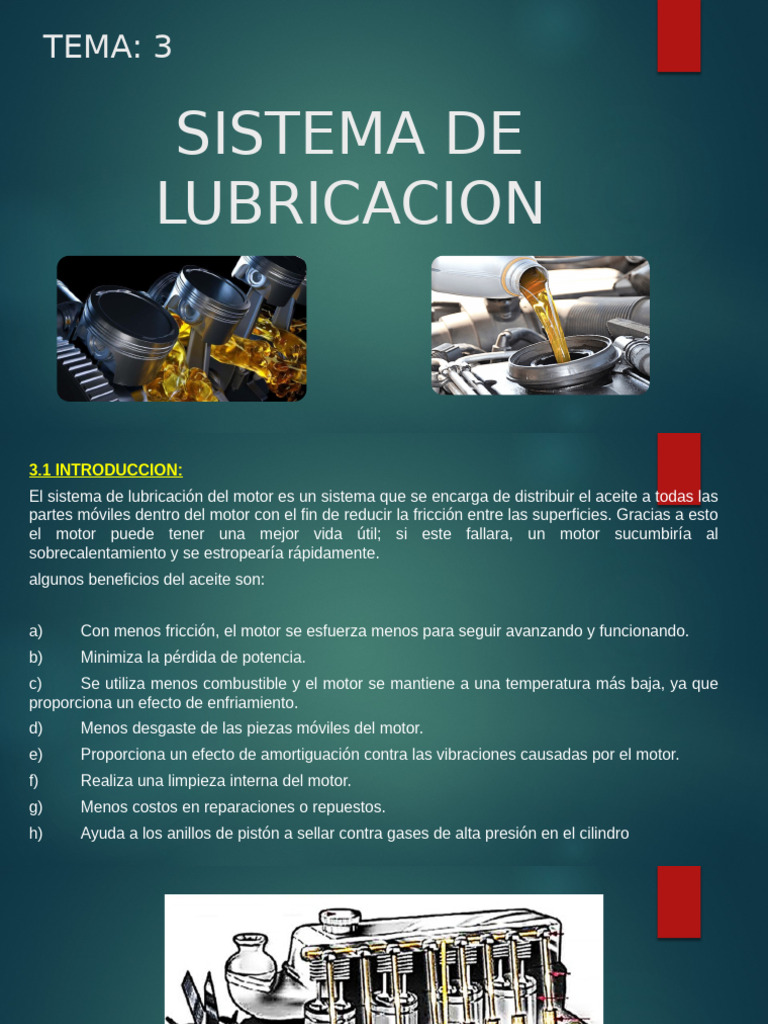 Tema 3 Sistema de Lubricacion | PDF | Lubricante | Filtración