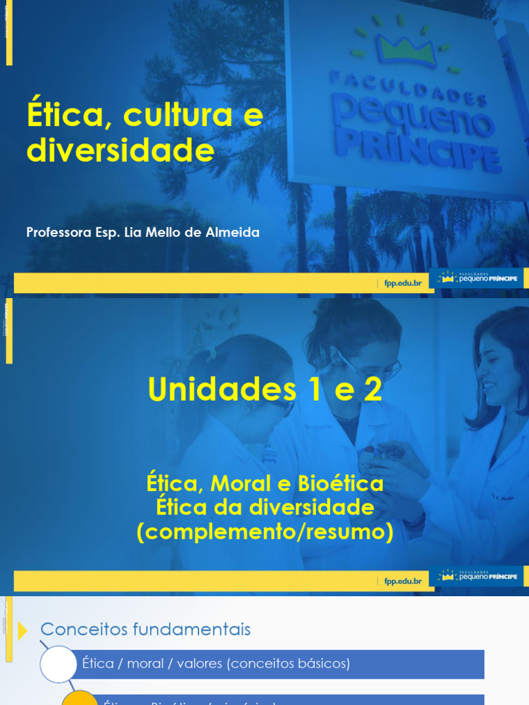 Ética, Cultura e Diversidade - Unidades 1 e 2 Complemento-1 | PDF ...