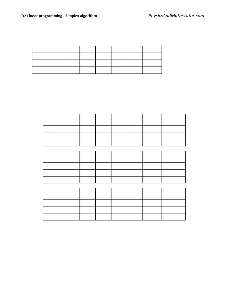 D2 Linear Programming Simplex Algorithm Pdf Linear Programming Mathematical Logic