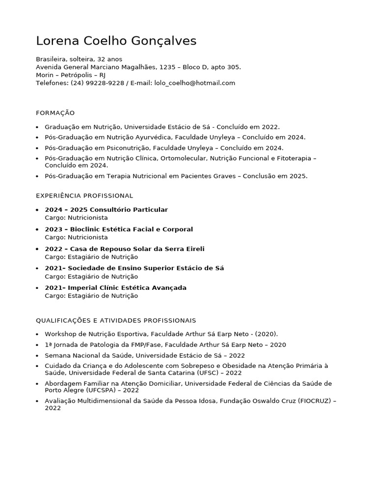 Curriculo Modelo Bom | PDF