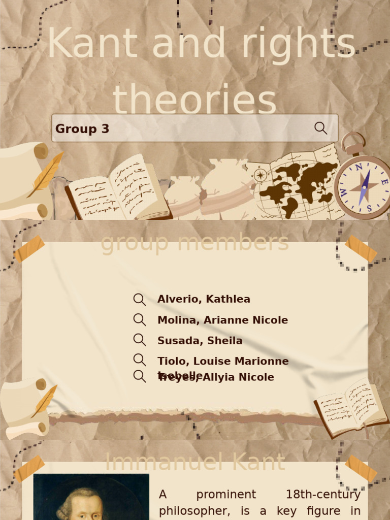 Group 3 Kant and Rights Theories | PDF | Immanuel Kant | Reason
