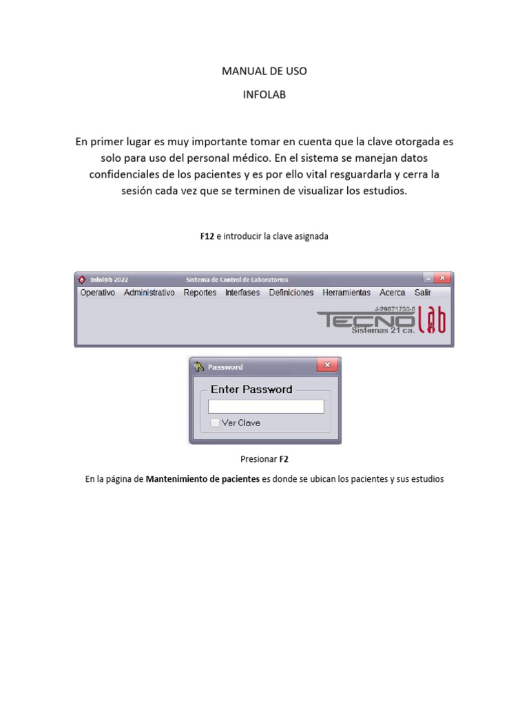 Manual de Uso Infolab | PDF