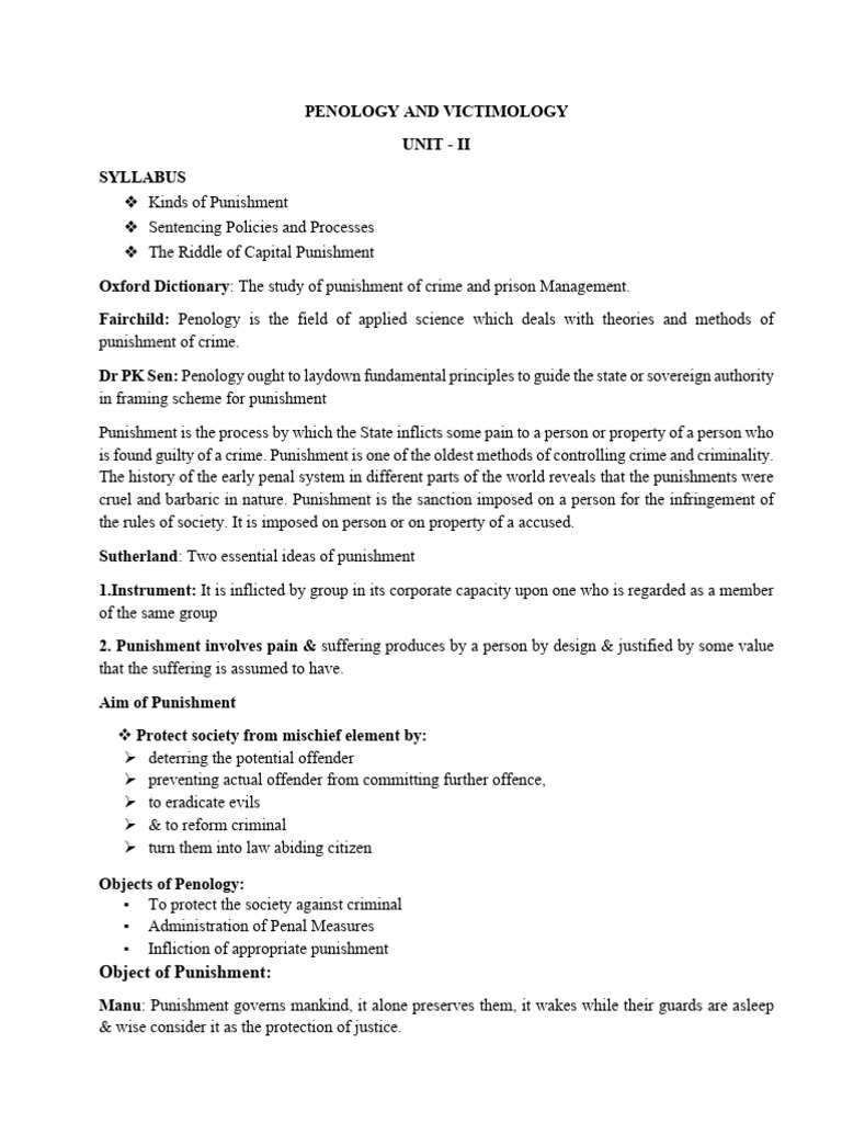 Understanding Punishment Types in Penology | PDF | Punishments ...