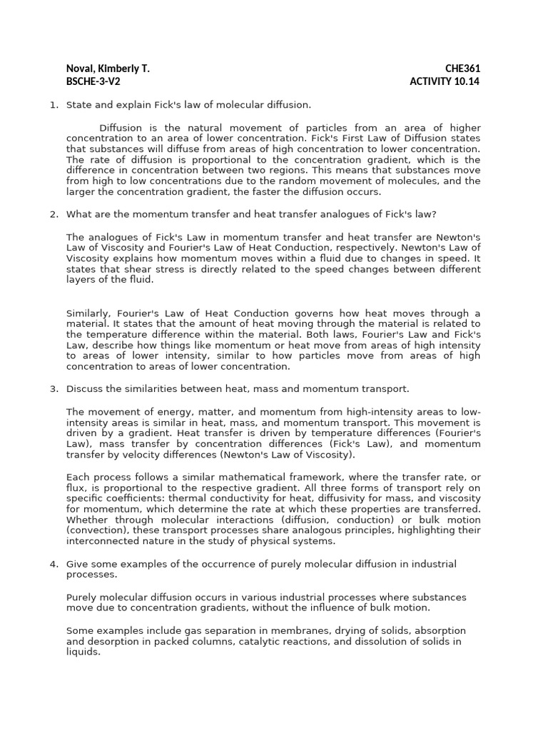 Act10 4 | PDF | Diffusion | Transport Phenomena