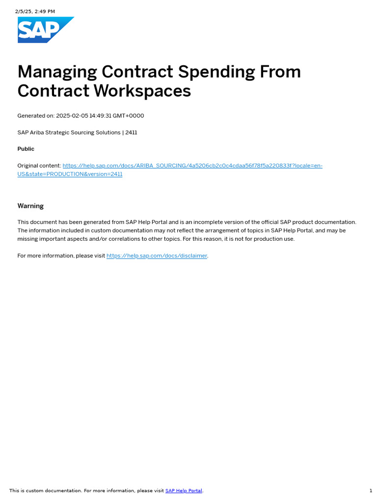 Ariba Contract Compliance Management Guide | PDF | Microsoft Excel ...