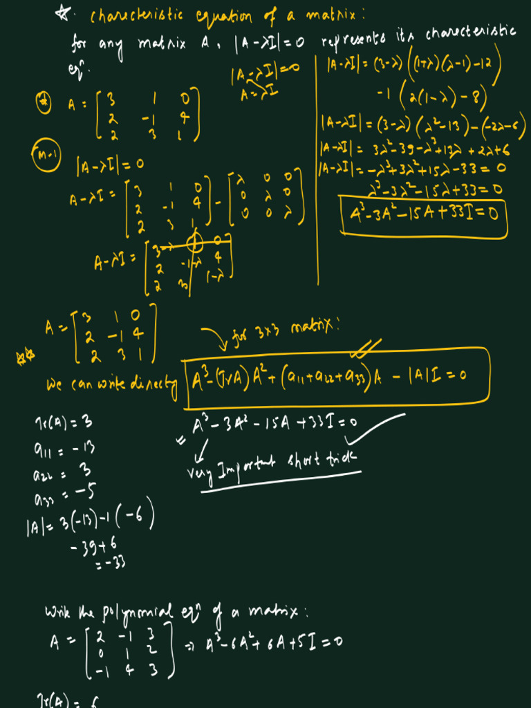 Matrices & Determinants - L-04 (Class Notes) - Transpose of Matrix | PDF