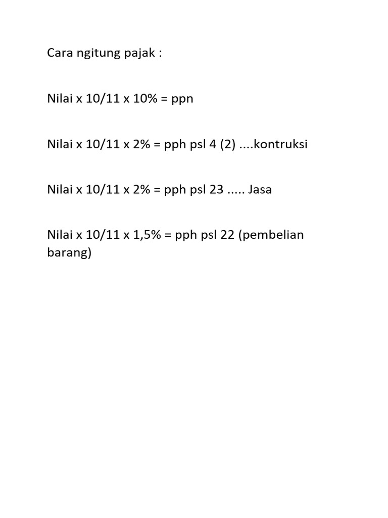 Cara Ngitung Pajak | PDF