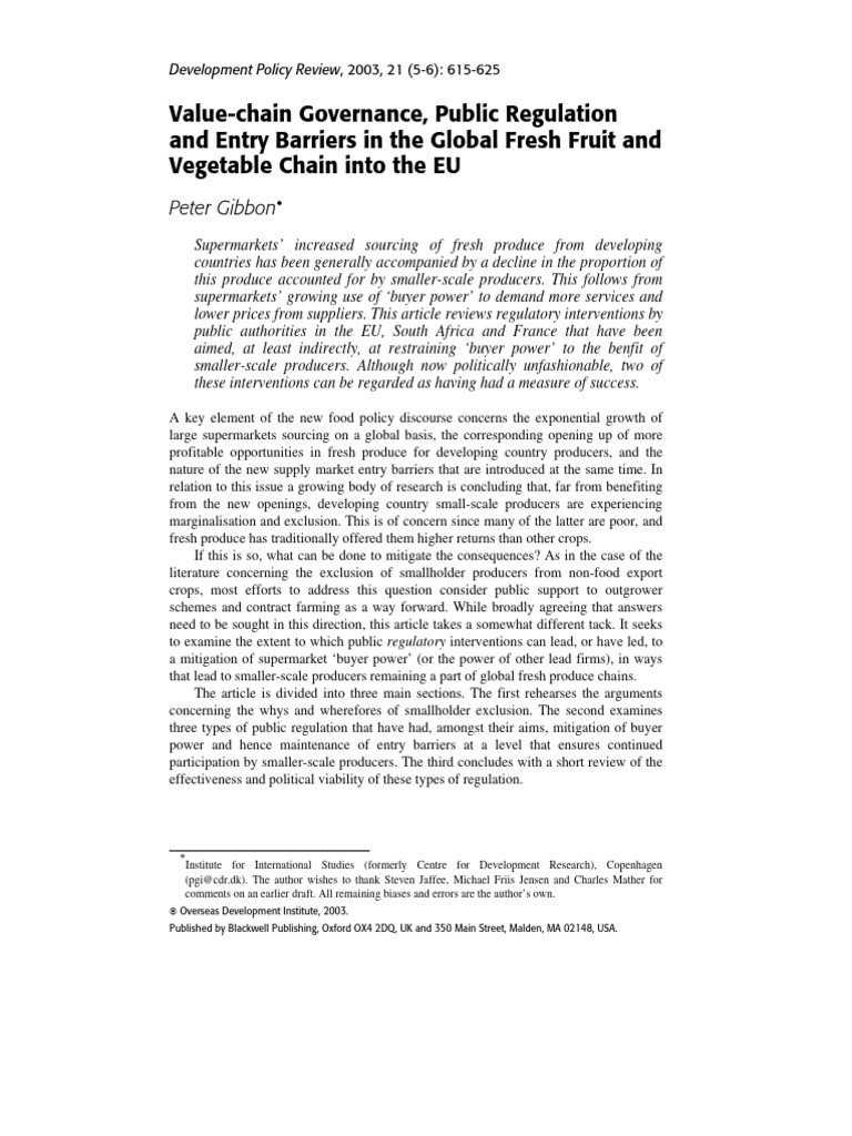 Gibbon-2003-Value-chain Governance, Public Regulation and Entry ...