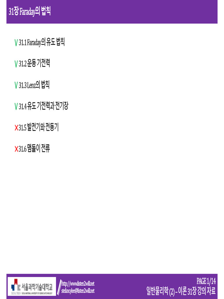 SeoulTech Physics Ch31 | PDF