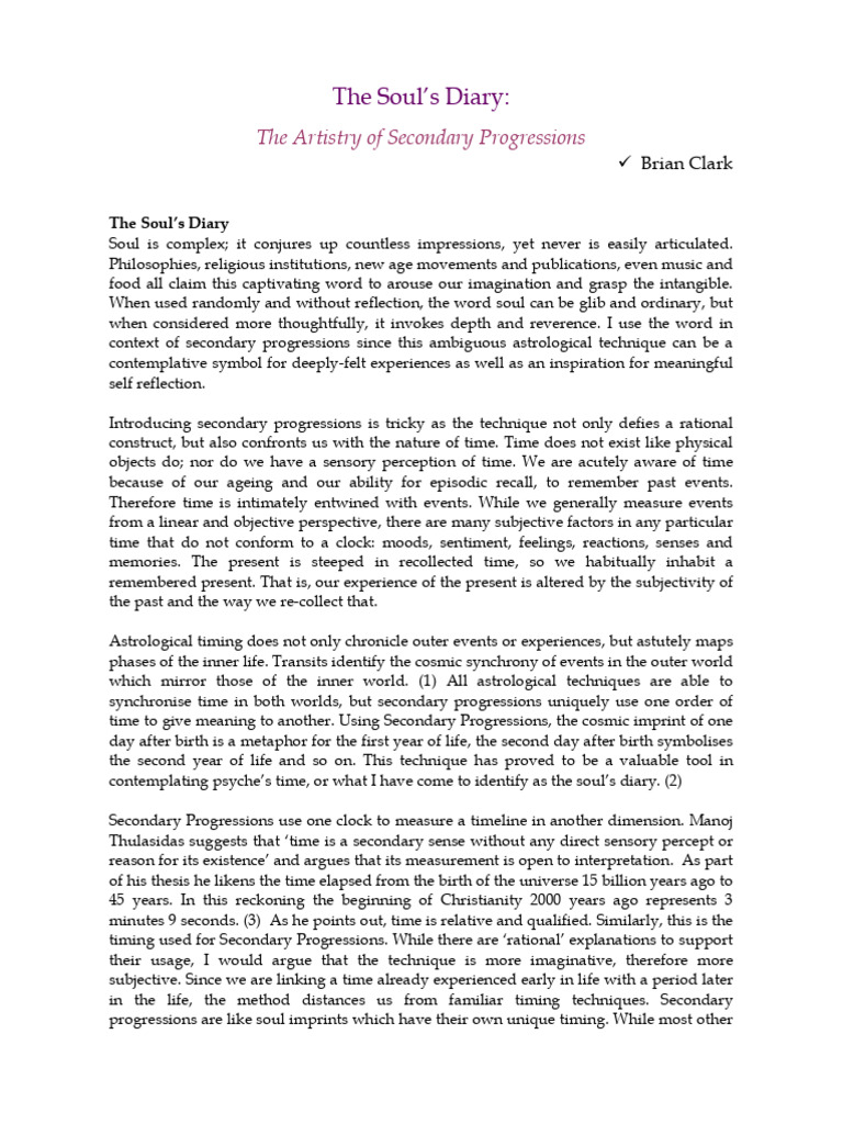 the-souls-diary-the-art-of-secondary-progressions-brian-clark | PDF | Planets In Astrology | Planets