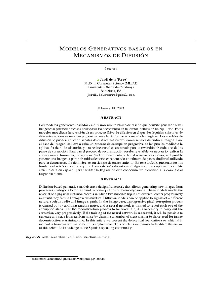 Modelos Generativos de Difusión en IA | PDF | Distribución normal ...