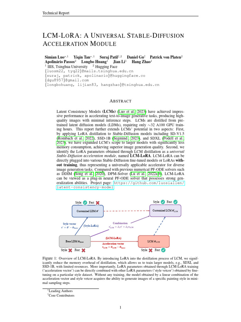 LCM-LoRA - A Universal Stable-Diffusion Acceleration Module | PDF ...