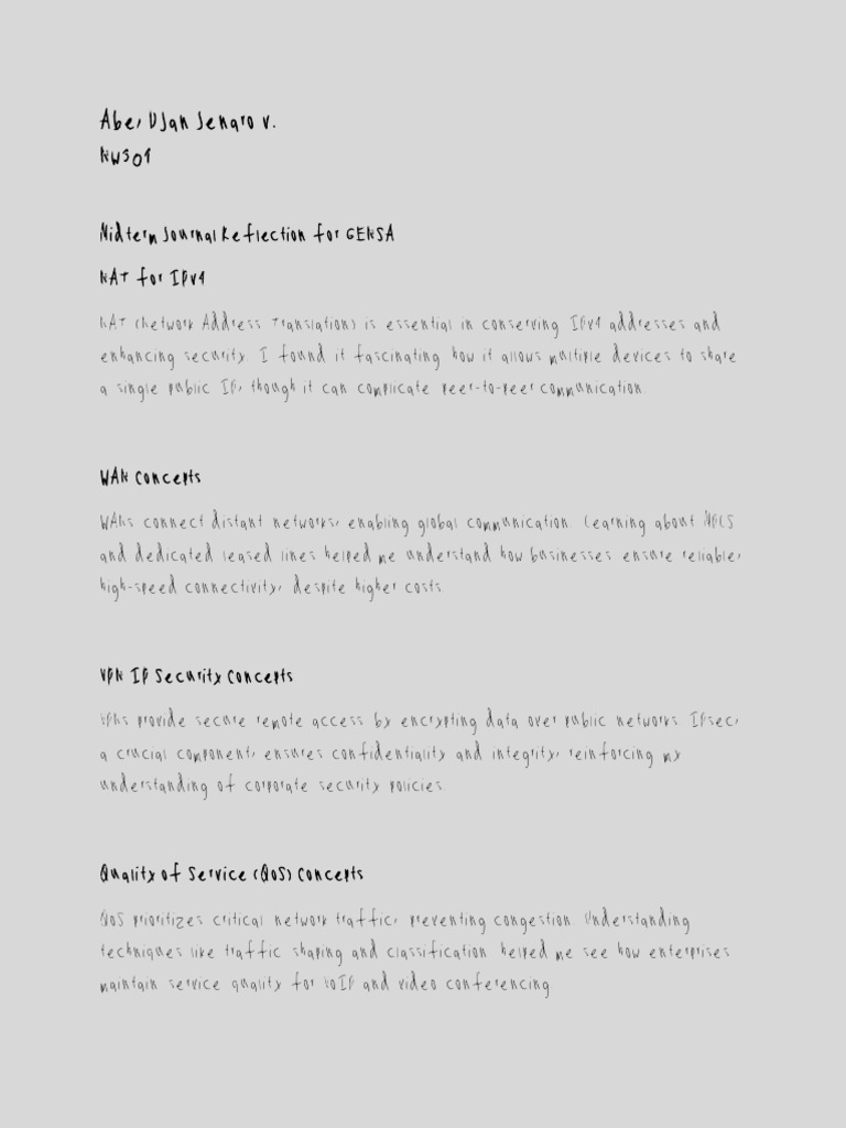 Scan Midterm Journal Reflection For 6ENSA | PDF