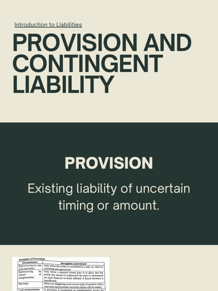 Understanding Provisions and Liabilities | PDF | Lawsuit | Settlement ...