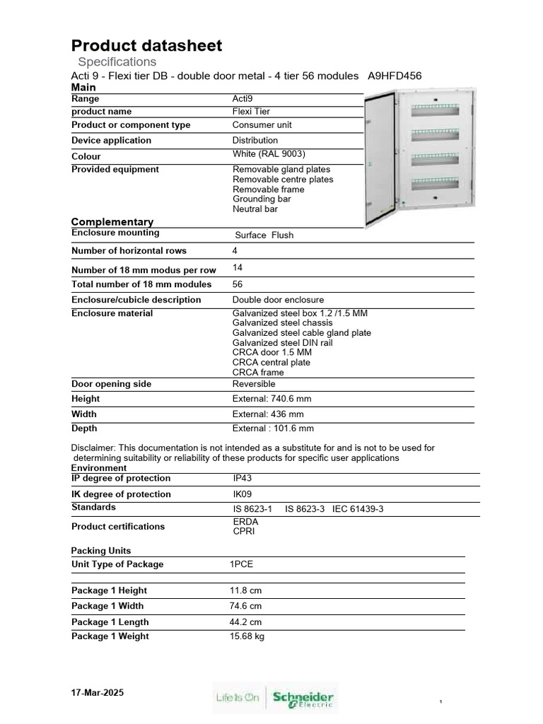 Acti9 Flexi Tier DB Specifications | PDF | Economy And The Environment