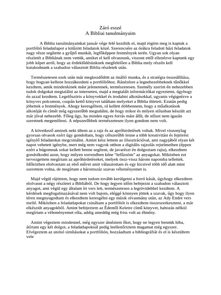 Záró Esszé Minta | PDF