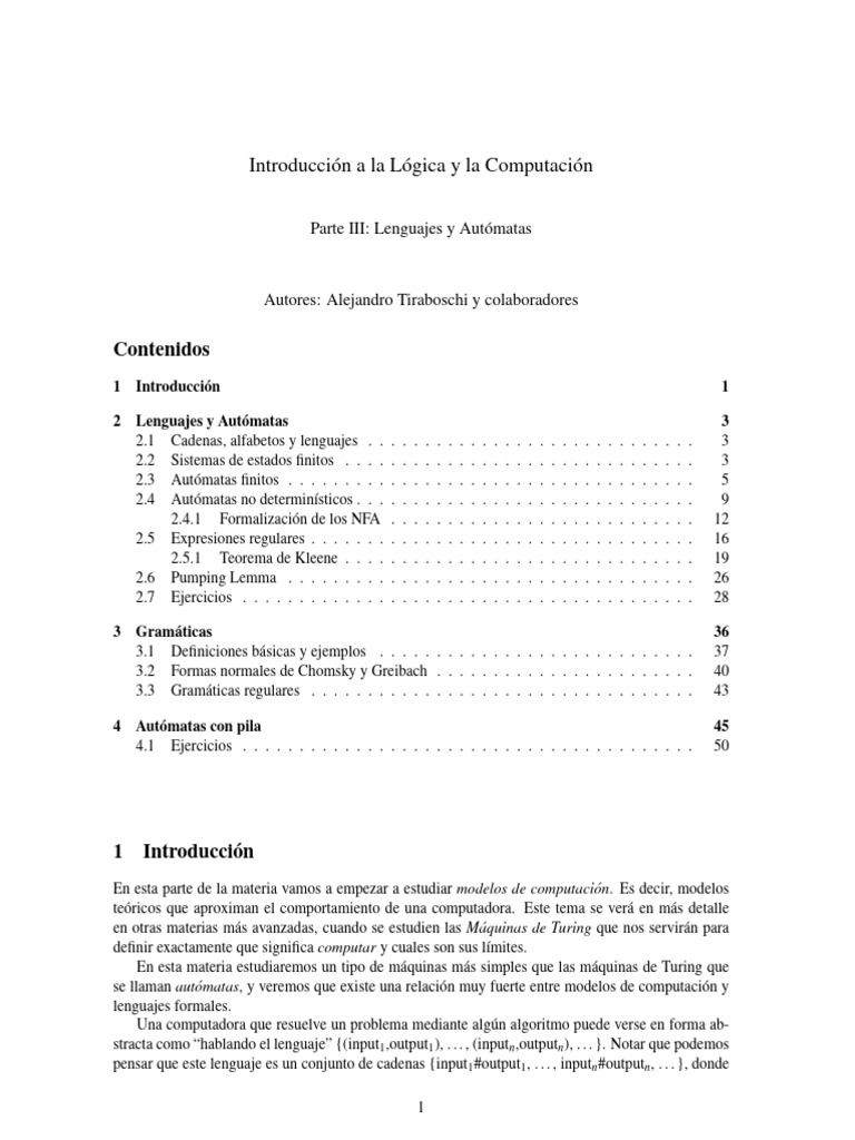 Lógica 3a - Lenguajes y Autómatas | PDF | Cadena (informática ...