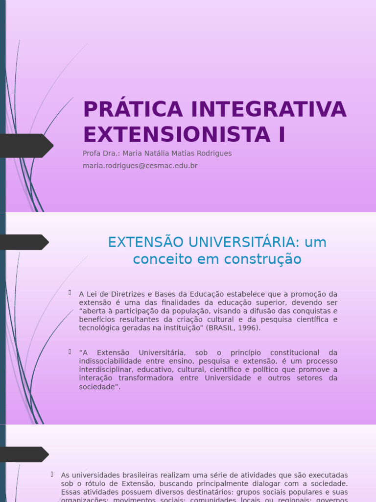 Aula 3 PRÁTICA INTEGRATIVA EXTENSIONISTA I | PDF | Psicologia | Science