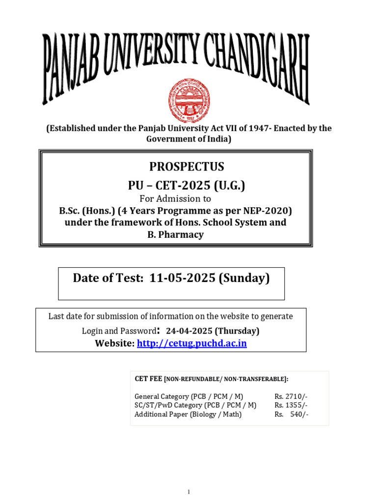 Cetprospectus 2025 | PDF | Disability | University And College Admission