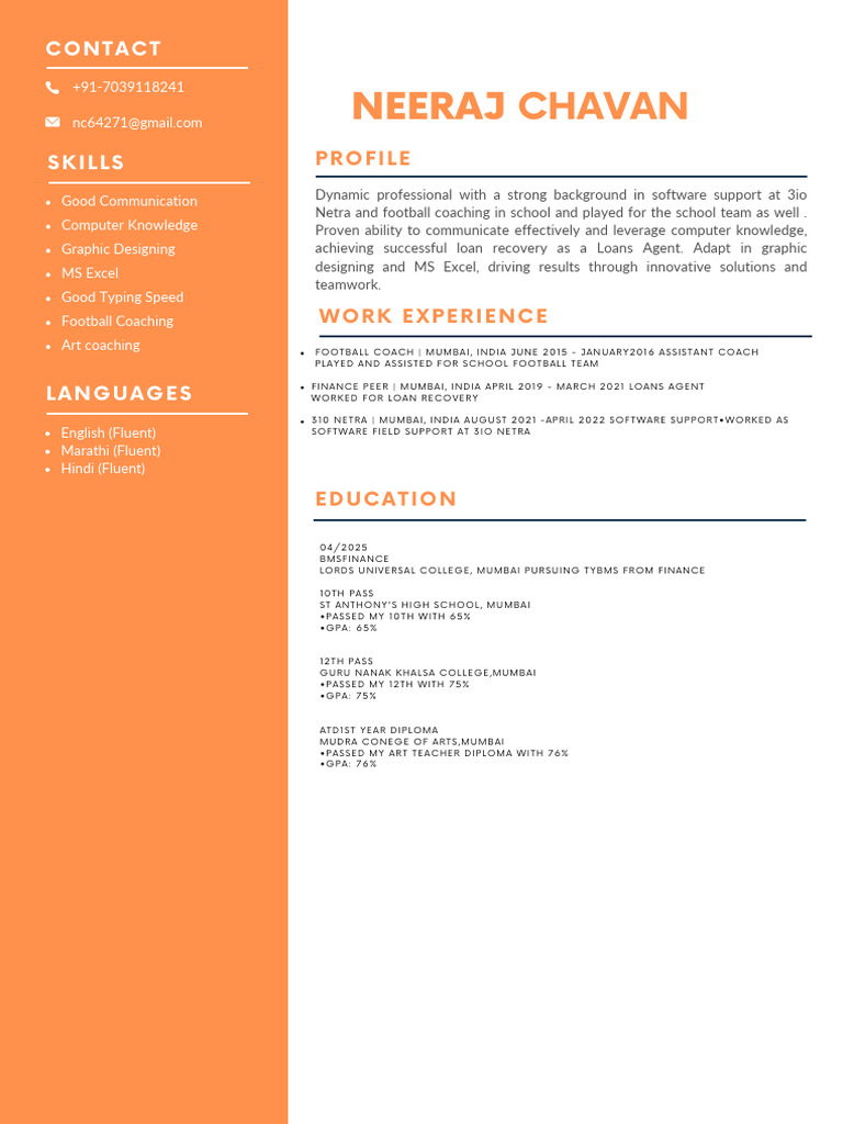 Neeraj Chavan: Skills & Experience Summary | PDF