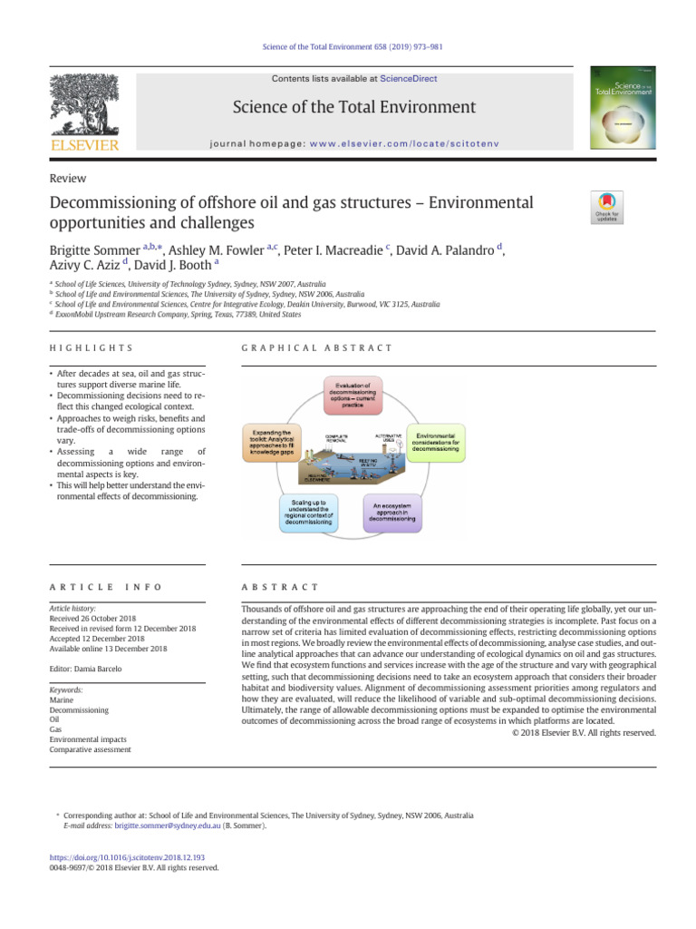 Decommissioning Offshore Structures: Ecology | PDF | Ecology | Ecosystem