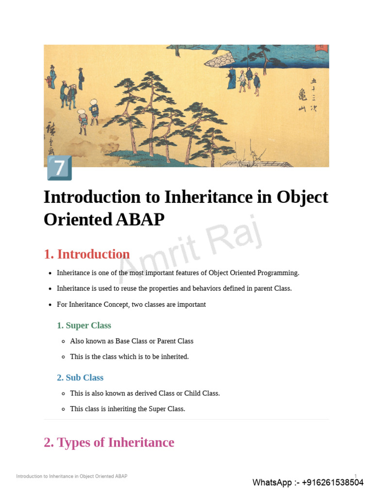 Sap Abap Inheritance OOPS | PDF