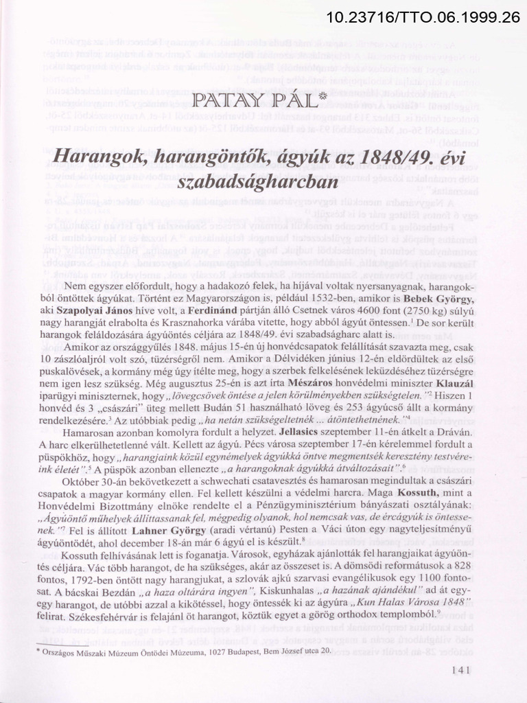 Patay Harangok - Harangöntők | PDF