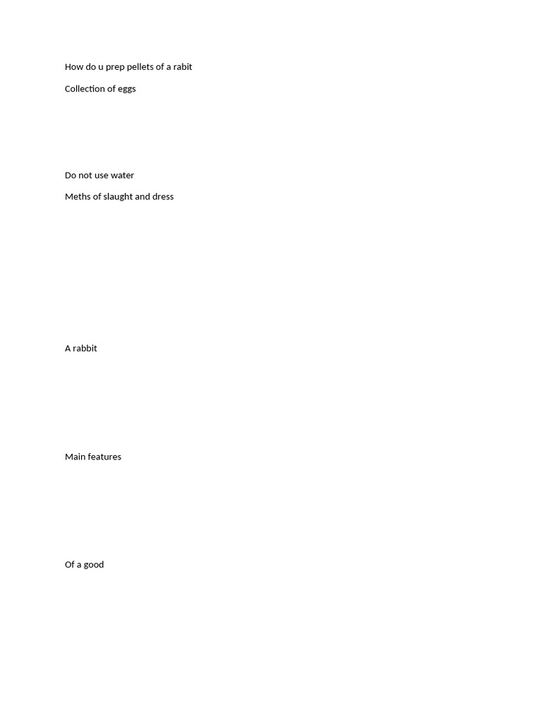 Rabbit Pellet Preparation Guide | PDF