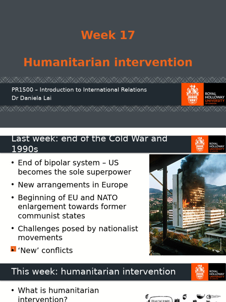 Week 17 - Humanitarian Intervention | PDF | Responsibility To Protect | Rwandan Genocide