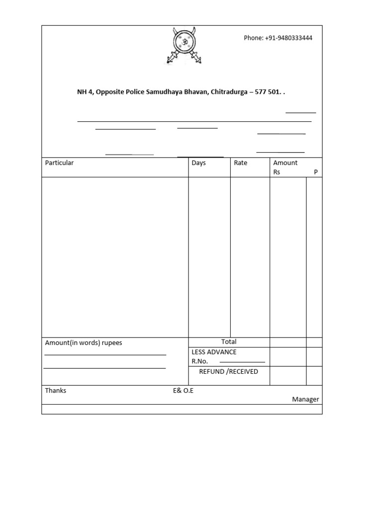 Chitradurga Lodge Bill | PDF