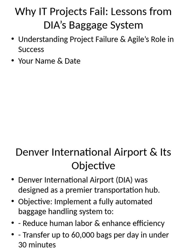 Agile Lessons from DIA's Baggage Failure | PDF