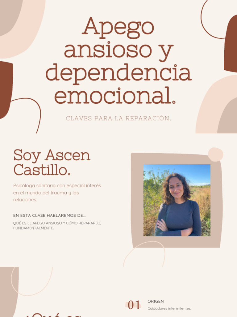 DIAPOSITIVAS APEGO ANSIOSO Y DEPENDENCIA | PDF