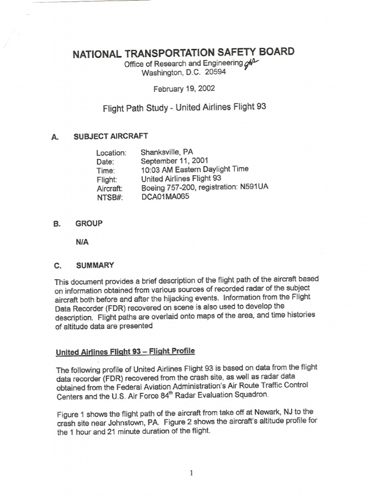 Flight Path Study UA93 | PDF