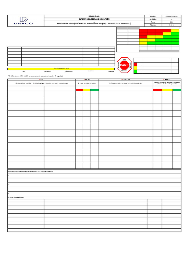IPERC CONTINUO | PDF | Riesgo