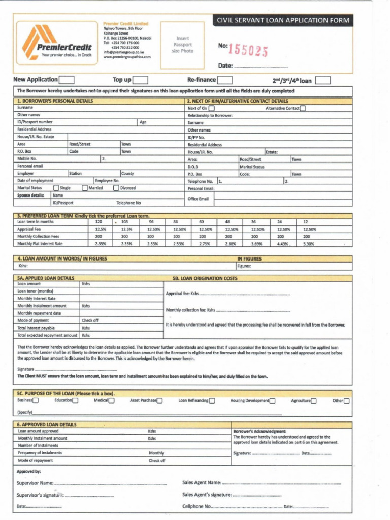 New Loan Form (1) - 1 | PDF