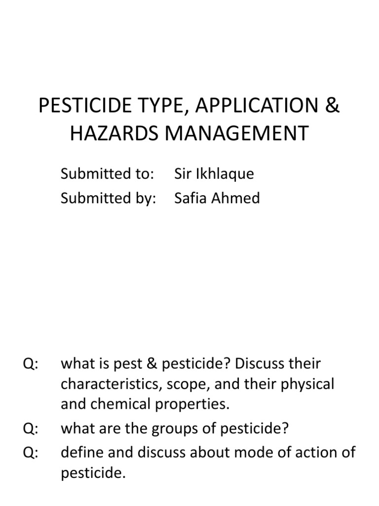 Pesticide Presentation | PDF | Pesticide | Agriculture
