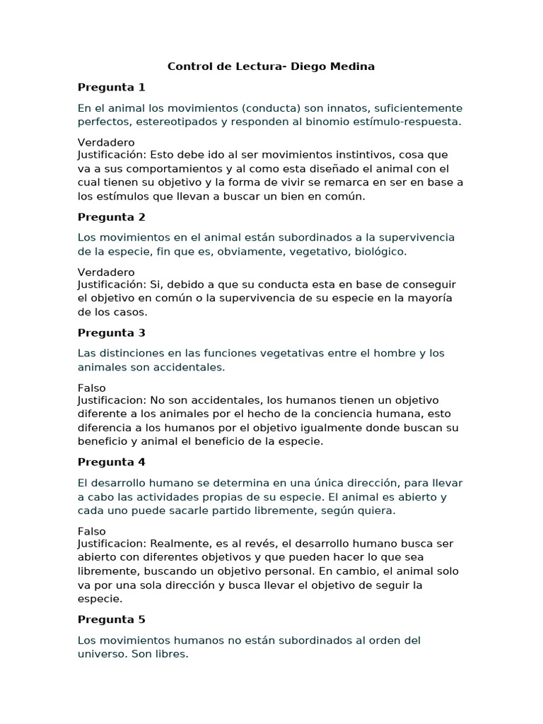Control de Lectura | PDF | Comportamiento | Reproducción
