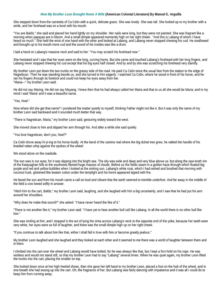 Leon's Journey with His Bride Maria | PDF
